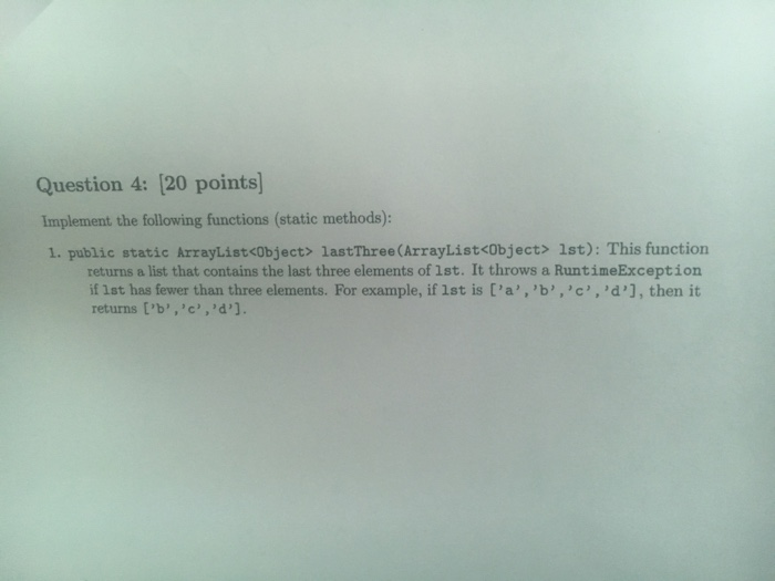 Solved Question 4 20 Points Implement The Following