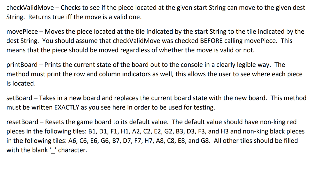 Solved Objective: Create a two-player checkers game. | Chegg.com