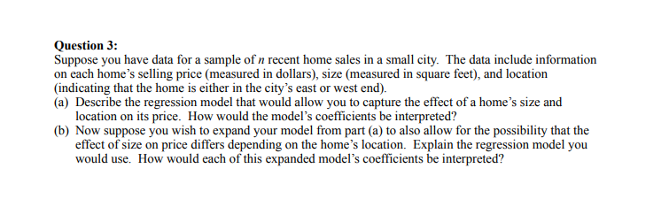 Solved Question 1 Consider The Simple Regression Model Y 