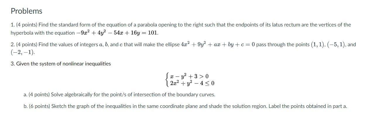 Solved 1. (4 points) Find the standard form of the equation | Chegg.com