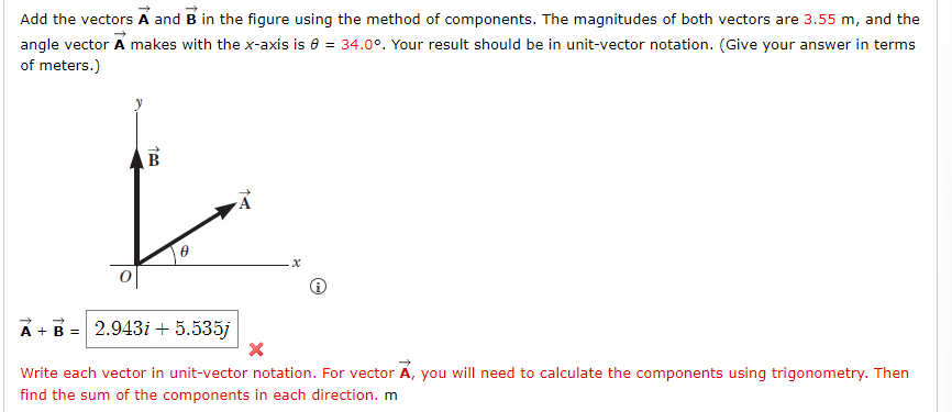 Solved Add the vectors A and B in the figure using the | Chegg.com