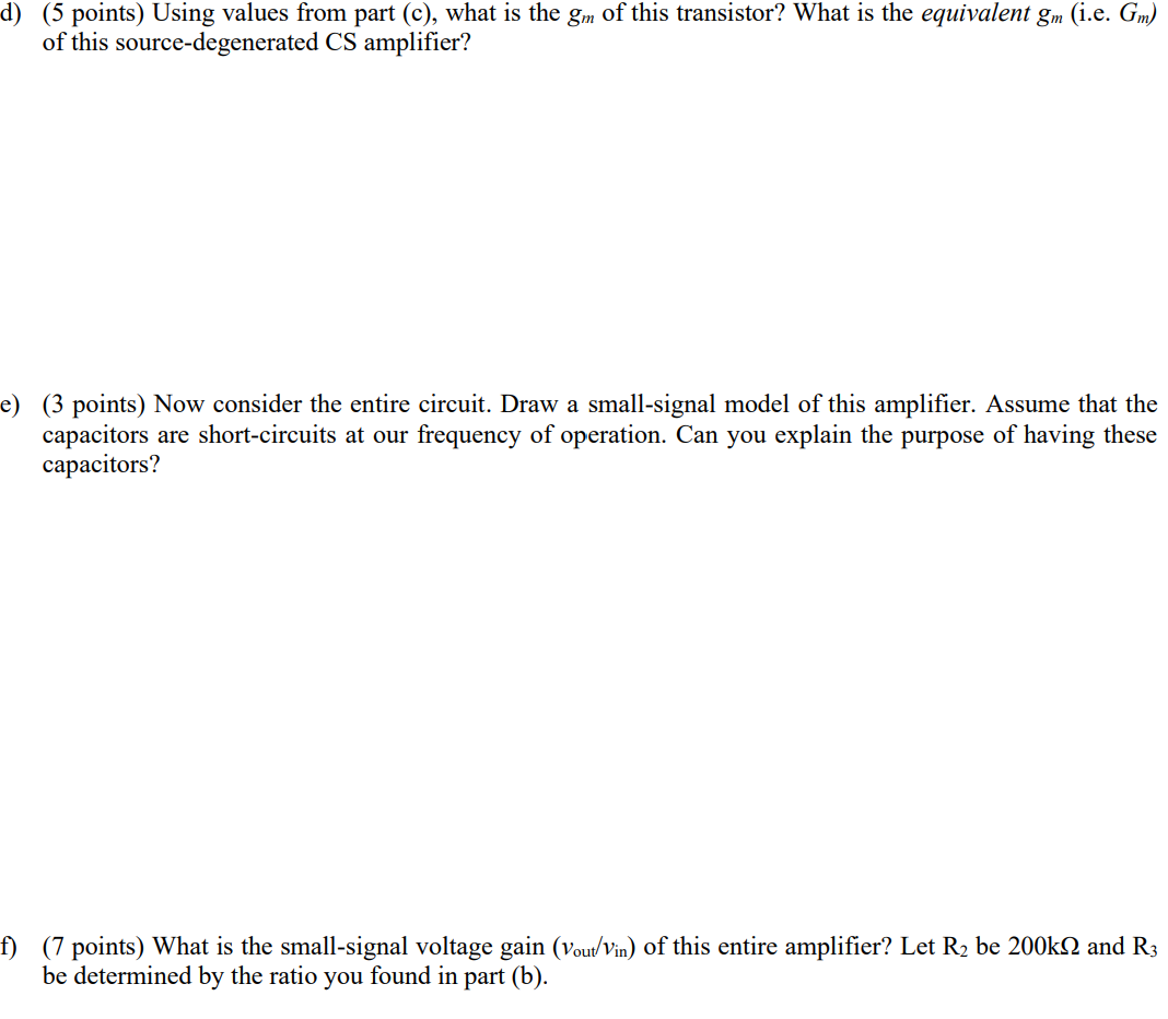 Solved Large signal analysis VGS = Vi - Id * R4 Id = | Chegg.com