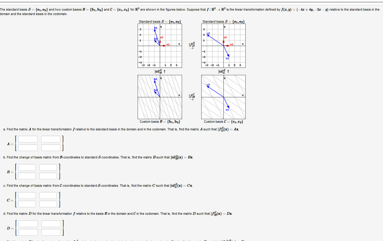 Solved main and the standard basis in the codomain. a. Find | Chegg.com