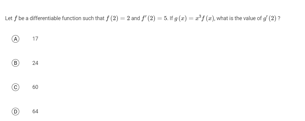 Solved Let f ﻿be a differentiable function such that f(2)=2 | Chegg.com