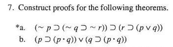 Solved 7. Construct proofs for the following theorems. *a. | Chegg.com