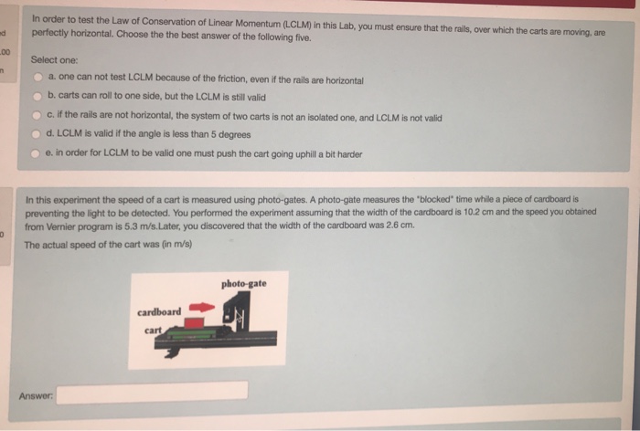 Solved of Conservation of Linear Momentum (LCLM) in this | Chegg.com