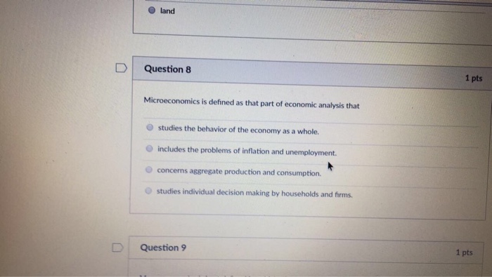 Solved Microeconomics is defined as that part of economic | Chegg.com