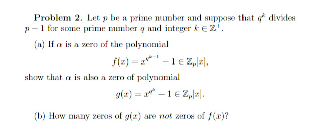 Solved Problem 2. Let p be a prime number and suppose that | Chegg.com