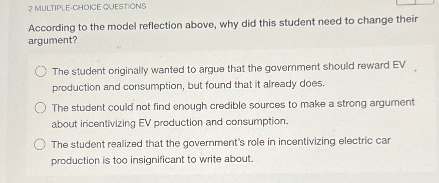 Solved 2 ﻿MULTIPLE-CHOICE QUESTIONSAccording to the model | Chegg.com