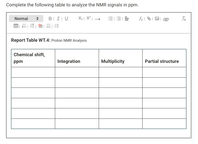 Solved Complete the following table to analyze the NMR | Chegg.com Solved Complete the following table to analyze the NMR | Chegg.com