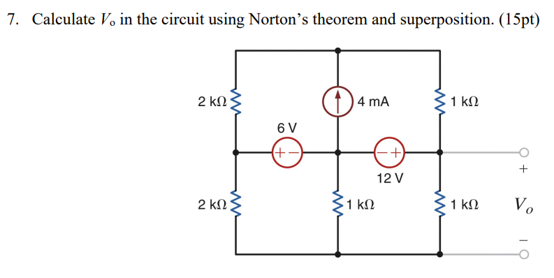 Solved Calculate Vo in ﻿the circuit using Norton's theorem | Chegg.com
