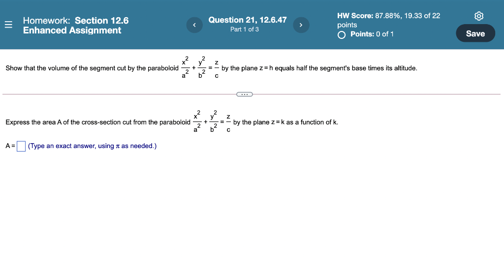 Solved Homework Section 12 6 Enhanced Assignment Question
