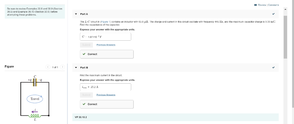 Solved Review Constants Be sure to review Examples 30.and | Chegg.com