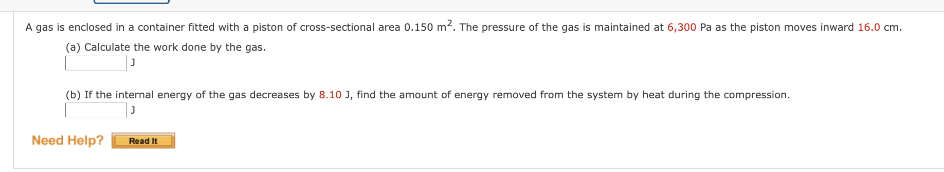 Solved A gas is enclosed in a container fitted with a piston | Chegg.com