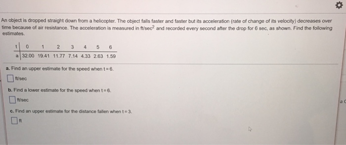 Solved An object is dropped straight down from a helicopter. | Chegg.com