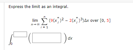 Solved Express the limit as an integral. | Chegg.com
