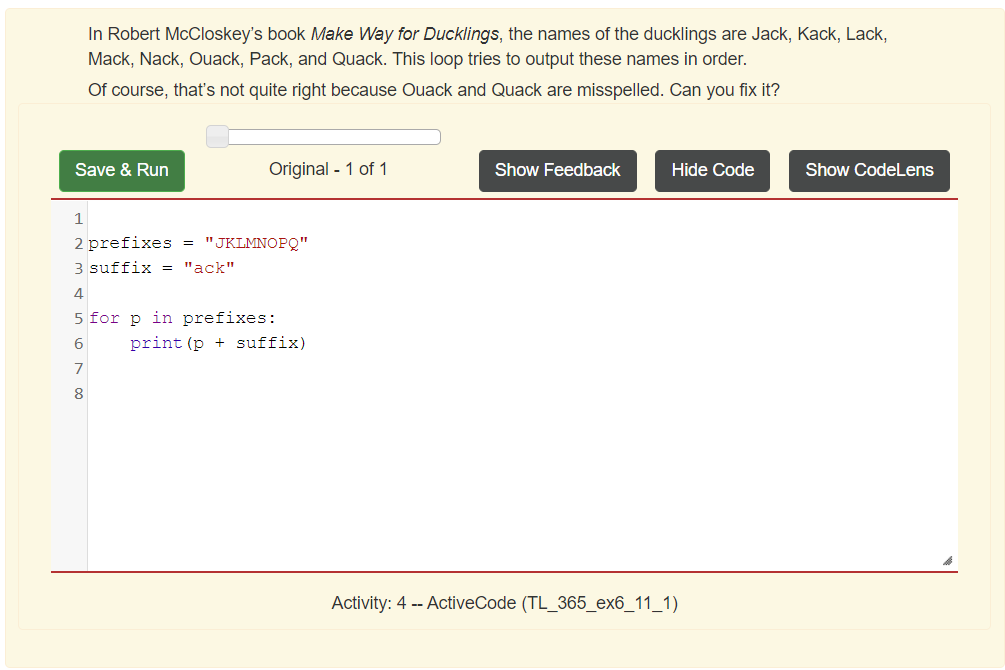 Solved In Python: In Robert McCloskey’s book Make Way for | Chegg.com