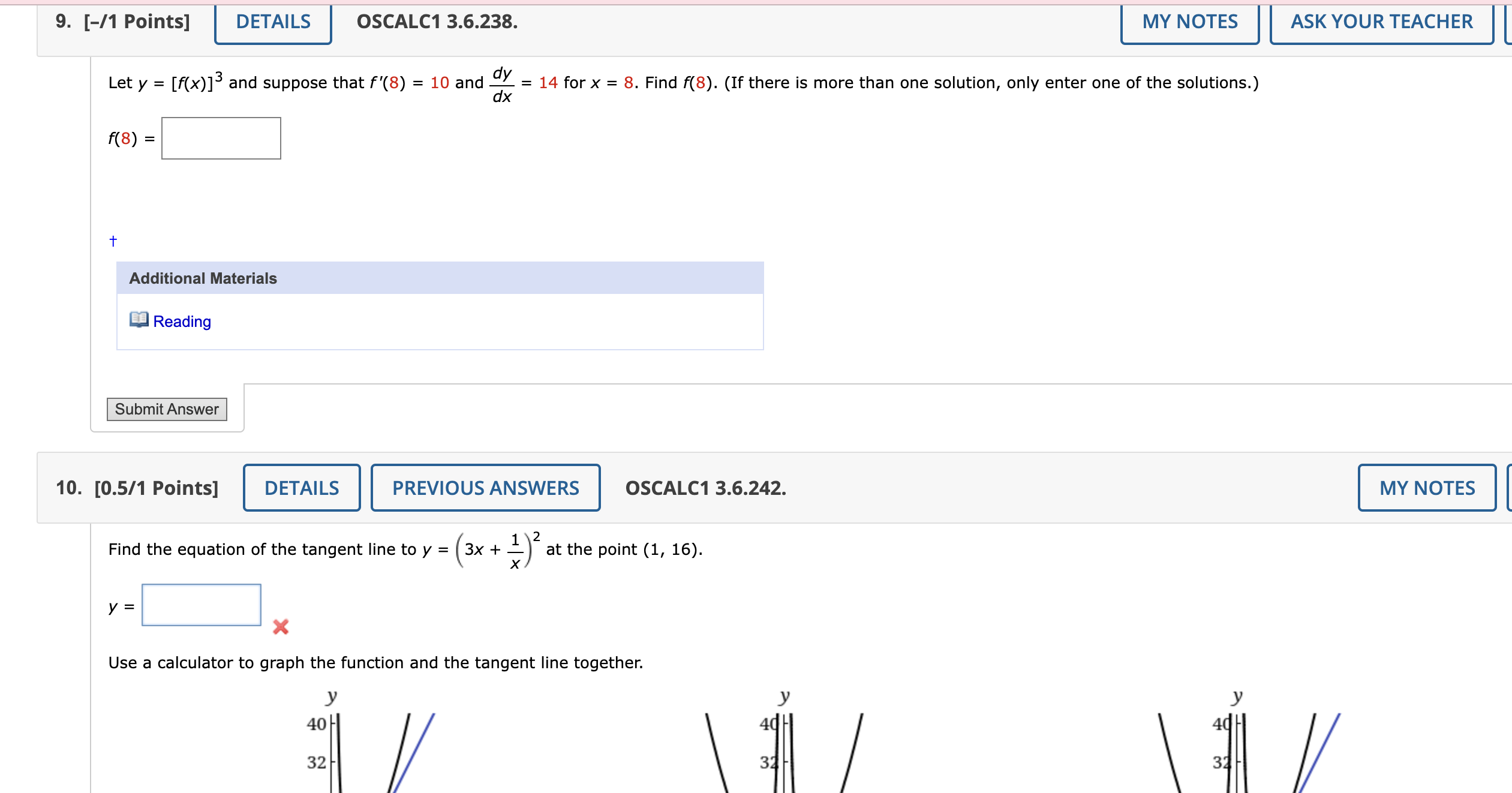 Solved Let y=[f(x)]3 and suppose that f′(8)=10 and dxdy=14 | Chegg.com