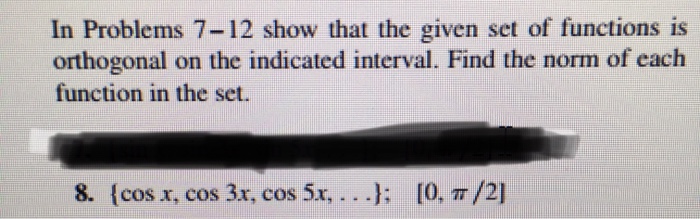 Solved In Problems 7-12 show that the given set of functions | Chegg.com
