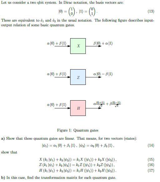 Solved Let us consider a two qbit system. In Dirac notation, | Chegg.com