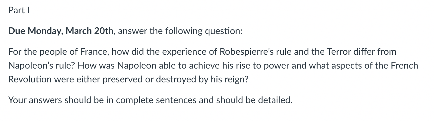 Solved Due Monday, March 20th, answer the following | Chegg.com