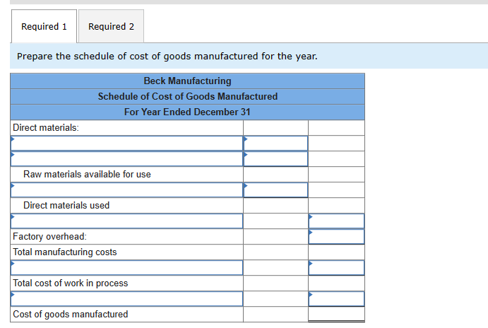 Solved Prepare the schedule of cost of goods manufactured | Chegg.com