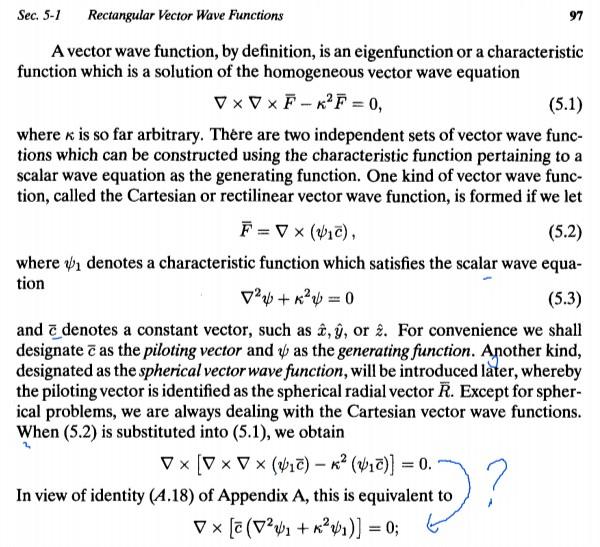 Solved 97 Sec. 5-1 Rectangular Vector Wave Functions A | Chegg.com
