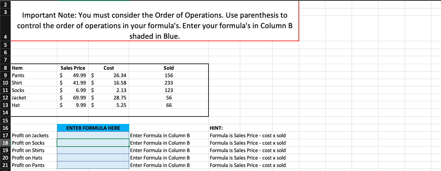 Solved 2 3 Important Note: You must consider the Order of | Chegg.com