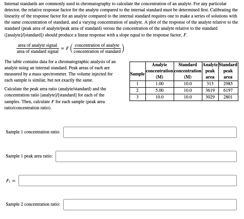 Solved Internal standards are commonly used in | Chegg.com
