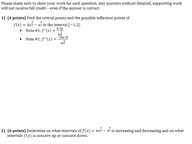 Solved (6 ﻿points) ﻿Determine on ﻿what intervals | Chegg.com
