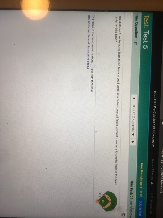 Solved MAC 1147 Pre-Calculus and Trigonometry Test: Test 5 | Chegg.com