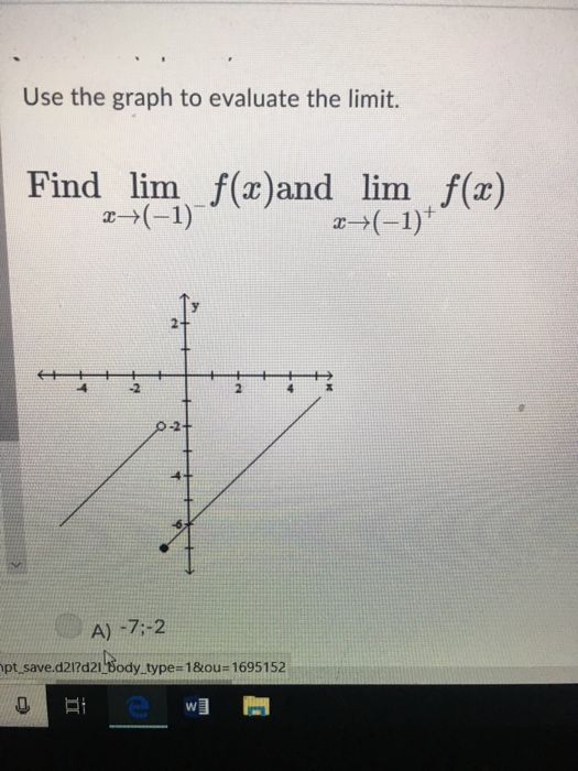 Solved Use the graph to evaluate the limit A) | Chegg.com