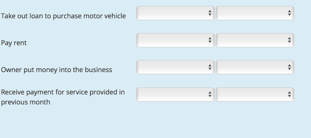 Solved For the following 5 transactions select whether each | Chegg.com