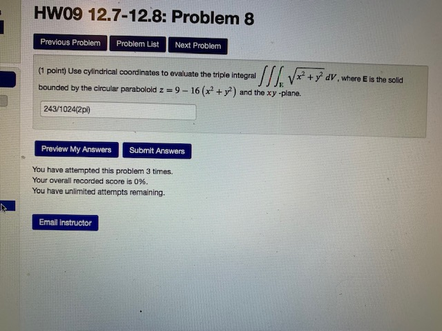 Solved Hw09 127 128 Problem 8 Previous Problem Problem
