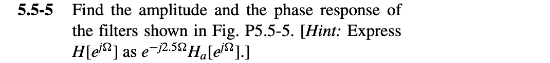 Solved 5.5-5 Find the amplitude and the phase response of | Chegg.com