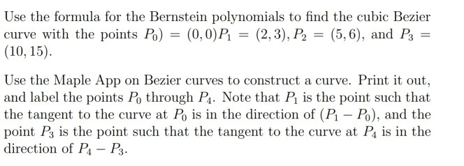 Solved Use the formula for the Bernstein polynomials to find | Chegg.com