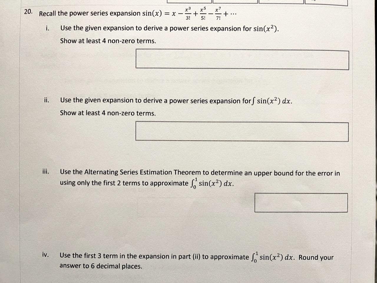 Solved ecall the power series expansion | Chegg.com
