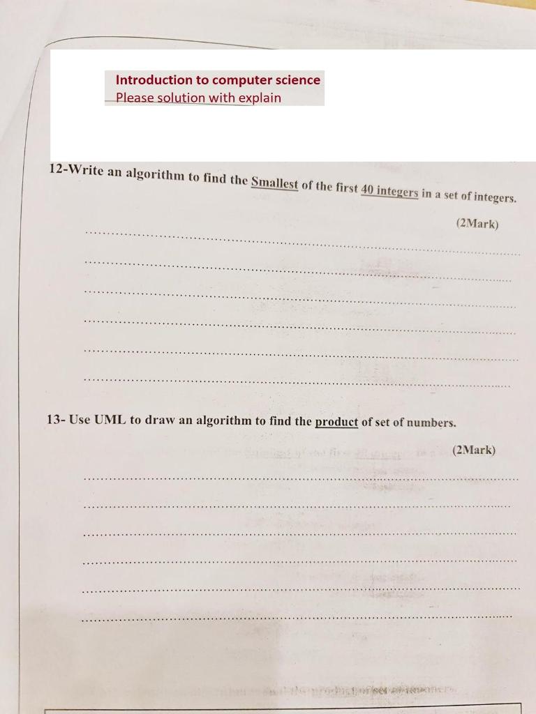 Solved Introduction to computer science Please solution with | Chegg.com