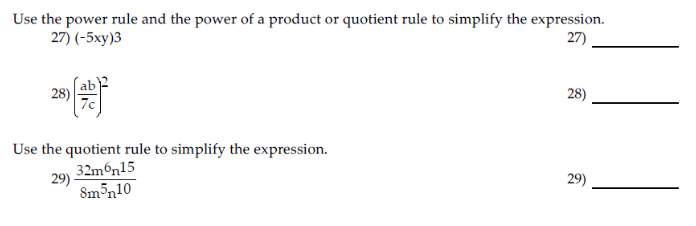 Solved Use the power rule and the power of a product or | Chegg.com