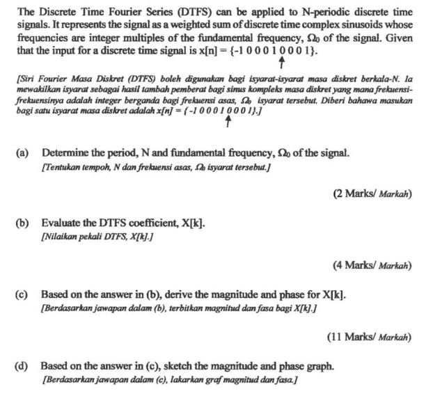 Solved The Discrete Time Fourier Series Dtfs Can Be