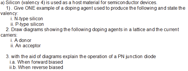 Solved a) Silicon (valency 4) is used as a host material for | Chegg.com