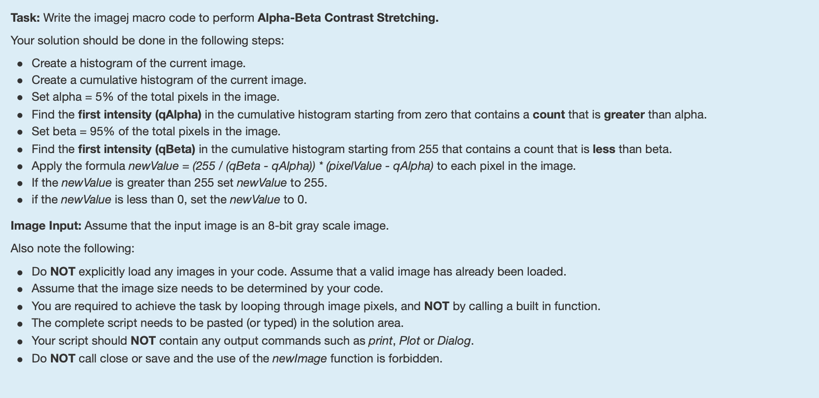 Task: Write the imagej macro code to perform | Chegg.com