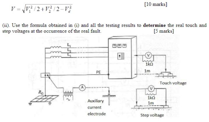 The setup of testing the step and touch voltages for | Chegg.com