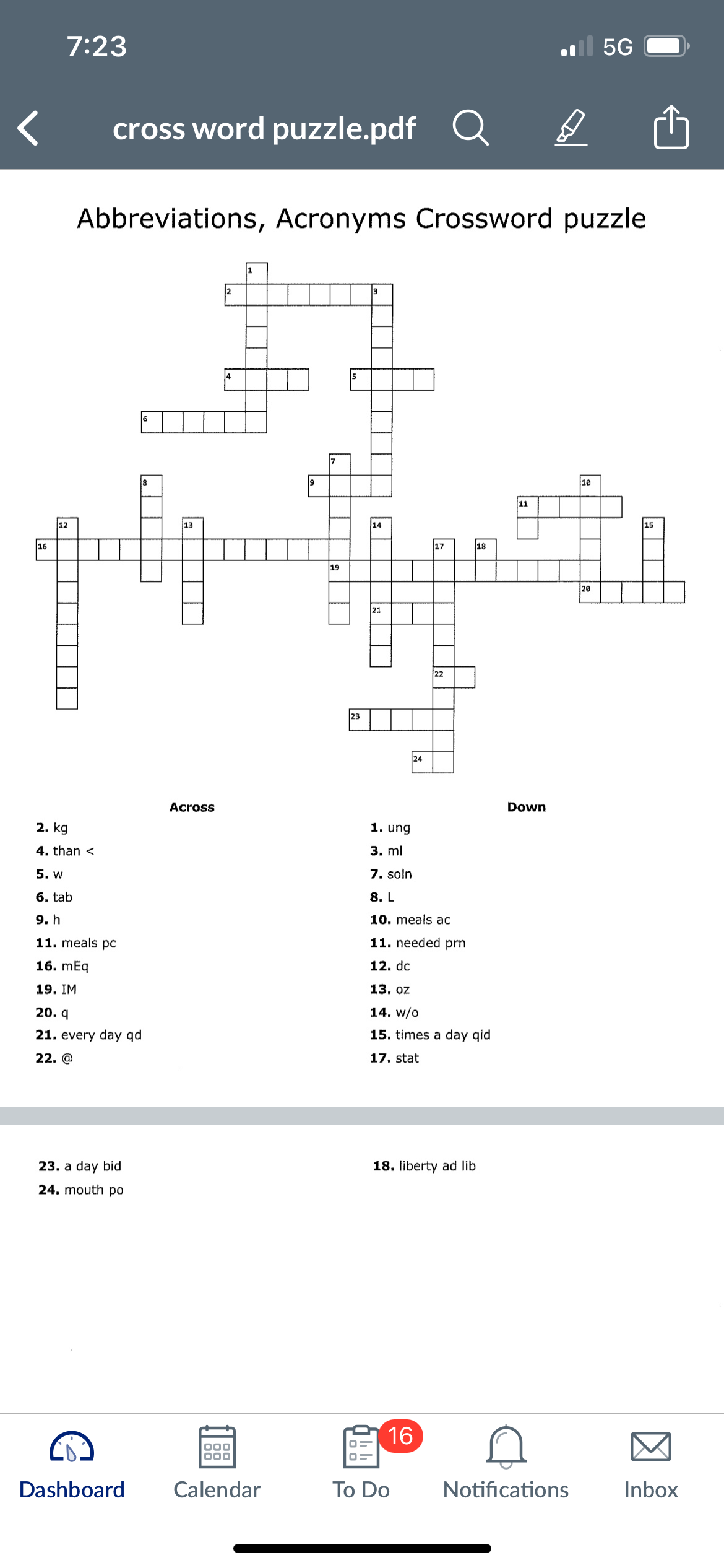 7:235G cross word puzzle.pdfQQ¡Abbreviations, | Chegg.com