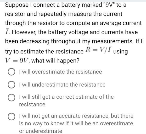 Solved Suppose I connect a battery marked "9V" to a resistor | Chegg.com