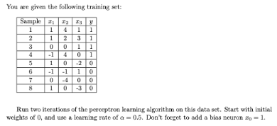 Solved You are given the following training set: Run two | Chegg.com