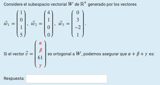 Solved Consider the vector subspace W of R4 generated by | Chegg.com