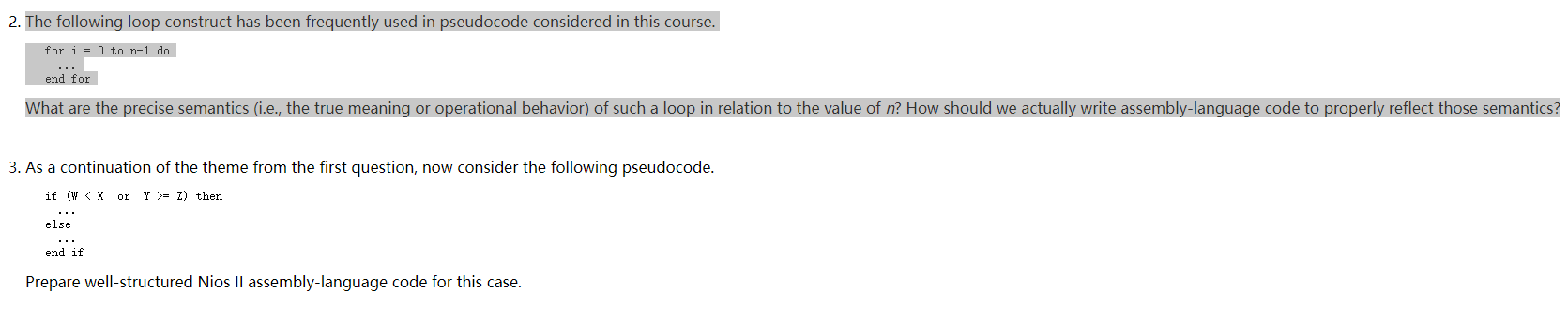 Solved 2 The Following Loop Construct Has Been Frequently 