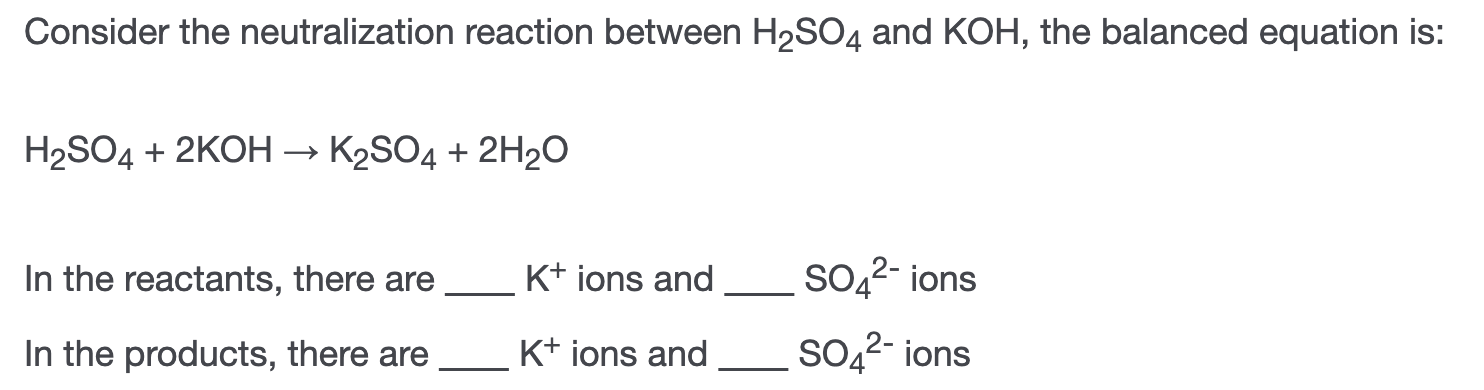 Solved Consider the neutralization reaction between H2SO4 | Chegg.com