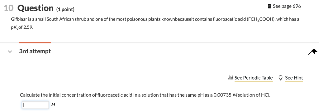Solved 10 Question (1 point) aSee page 696 ее Gifblaar is a | Chegg.com
